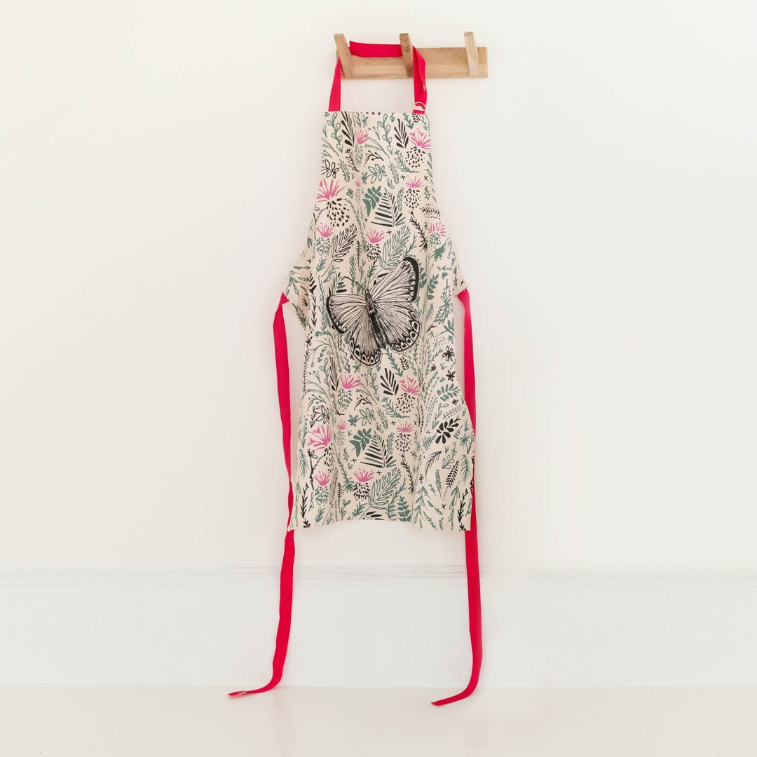 Adult Apron With Butterfly Design / Floral Pinny / Scottish Thistles ...