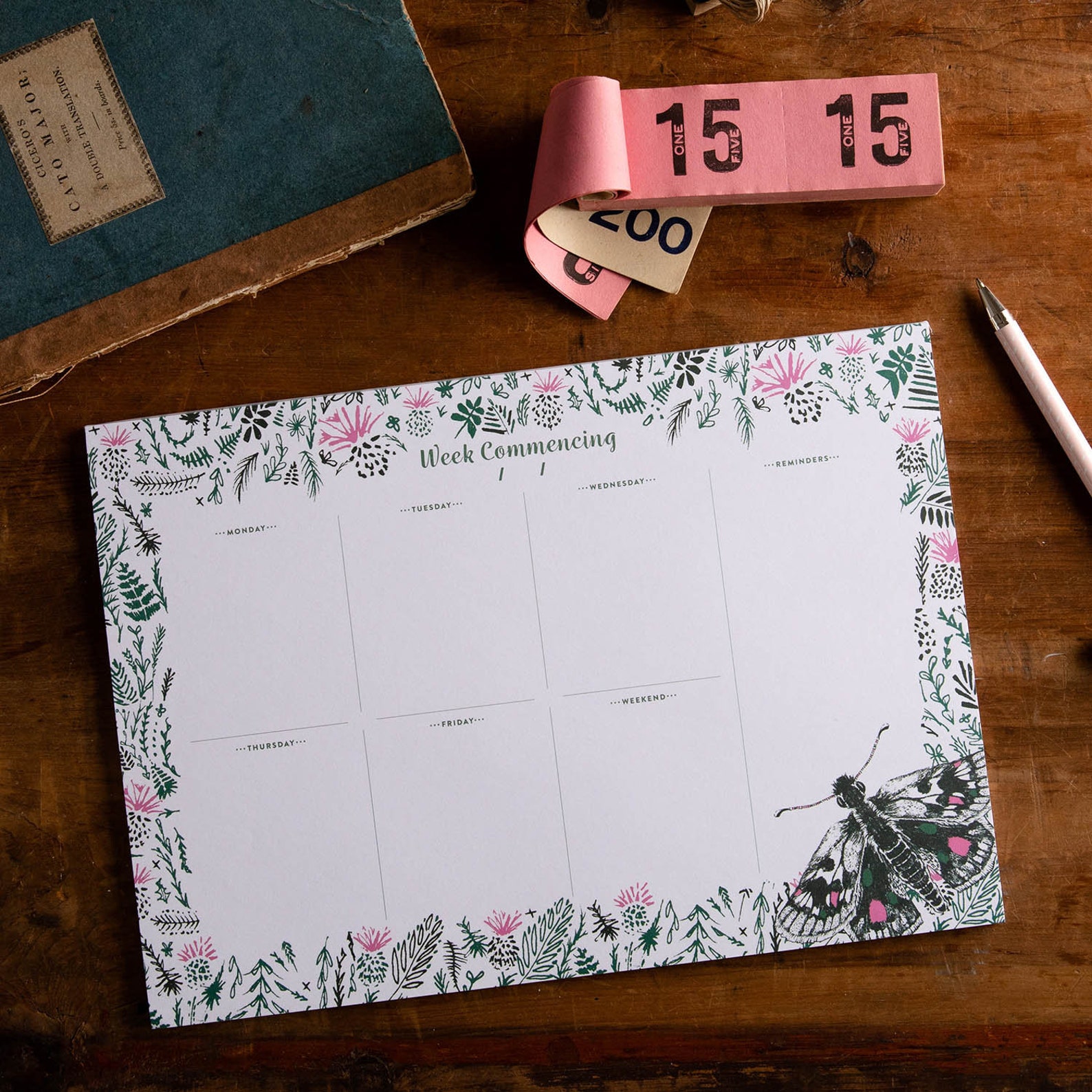 Butterfly Weekly Planner Pad / Weekly Calendar / Meal Planner - Etsy