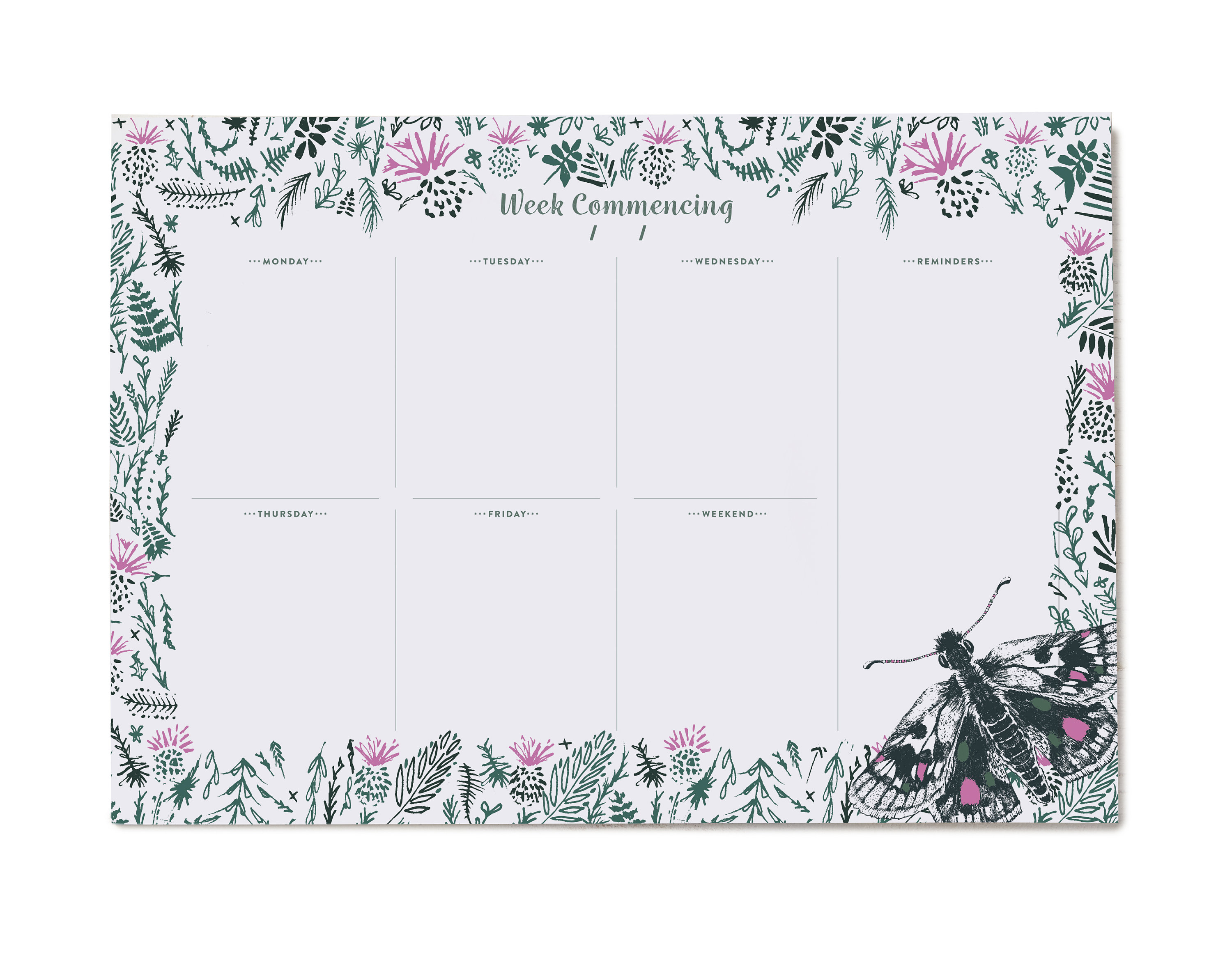 Butterfly Weekly Planner Pad / Weekly Calendar / Meal Planner - Etsy