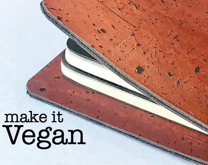 VEGAN Travelers Notebook. Customizable Cork Leather Cover. Vegan ...