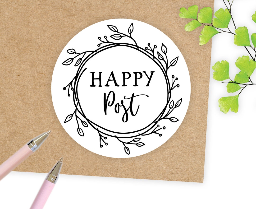 Eco Friendly Happy Post Stickers / Happy Mail Labels / Thank - Etsy
