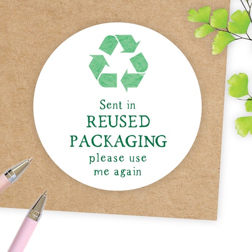Eco Friendly Reused Packaging Stickers / Please Reuse Me - Etsy UK