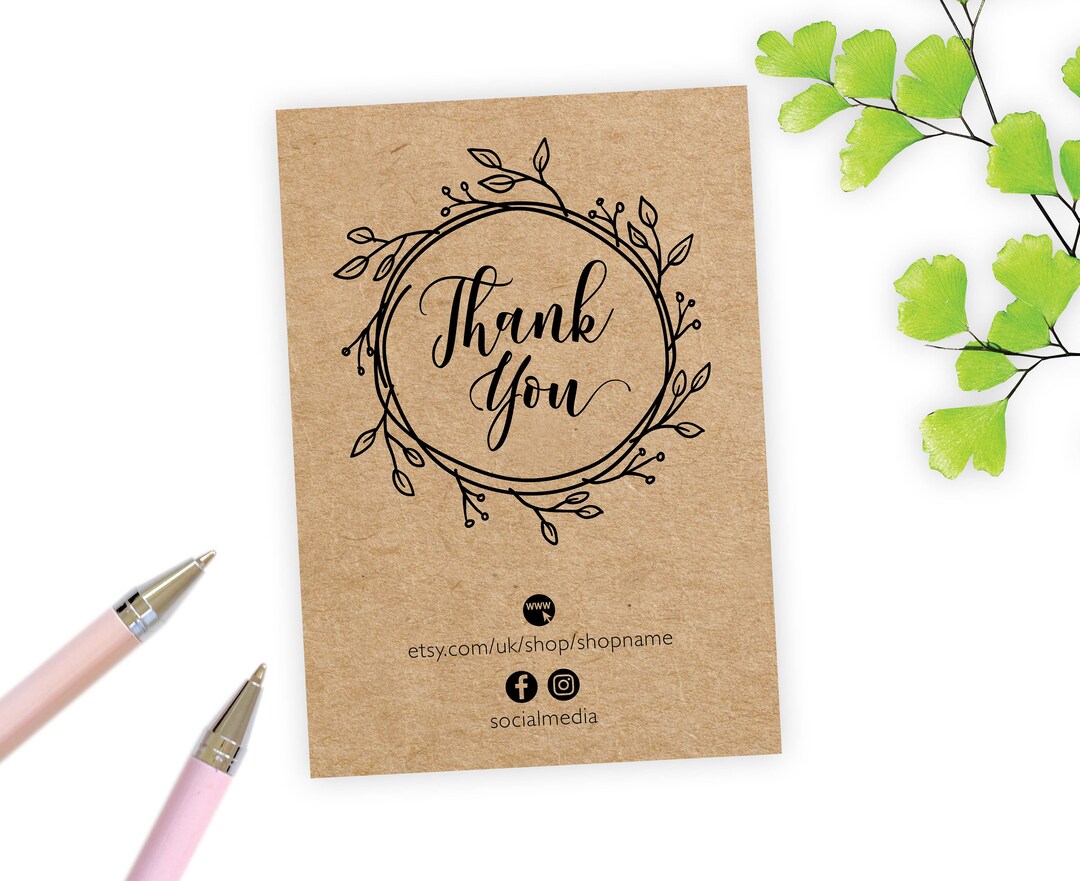 Recycled Packaging Cards A7 / Small Business Stationery / Mini Thank ...