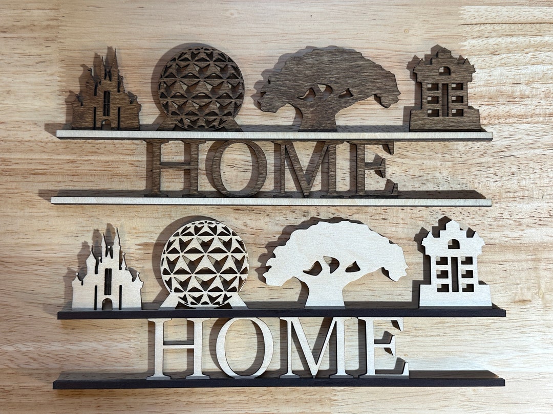 Laser Cut Birch Sign Celebrating the Four WDW Parks - Etsy