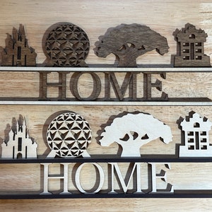 Laser Cut Birch Sign Celebrating the Four WDW Parks - Etsy