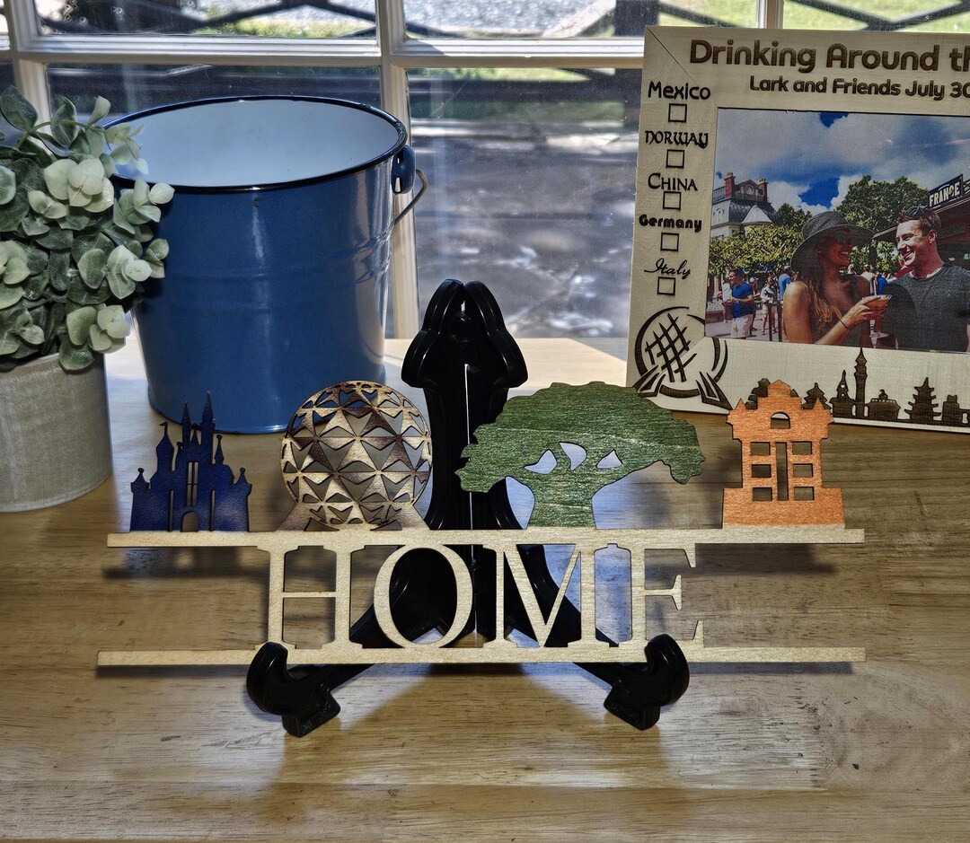 4.125x11 Inch Colored Laser Cut Birch Sign Celebrating the Four WDW ...
