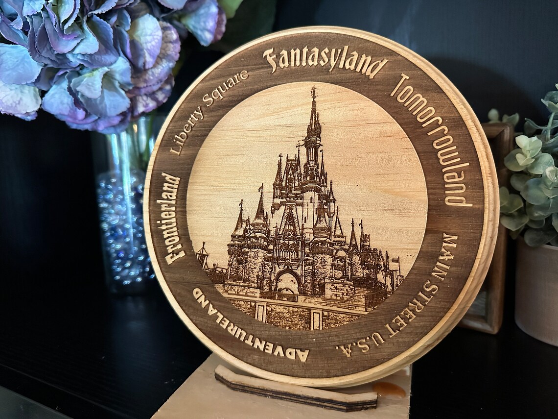 8 Inch Plaque With Cinderella Castle Expertly Etched CLEARANCE - Etsy