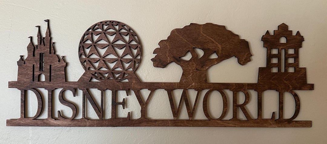 Laser Cut Birch Sign Celebrating the Four WDW Parks - Etsy