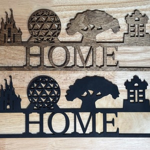 Laser Cut Birch Sign Celebrating the Four WDW Parks - Etsy