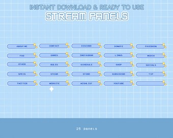 25x Twitch Constellation Panel Aesthetic Computer Badges Kawaii ...