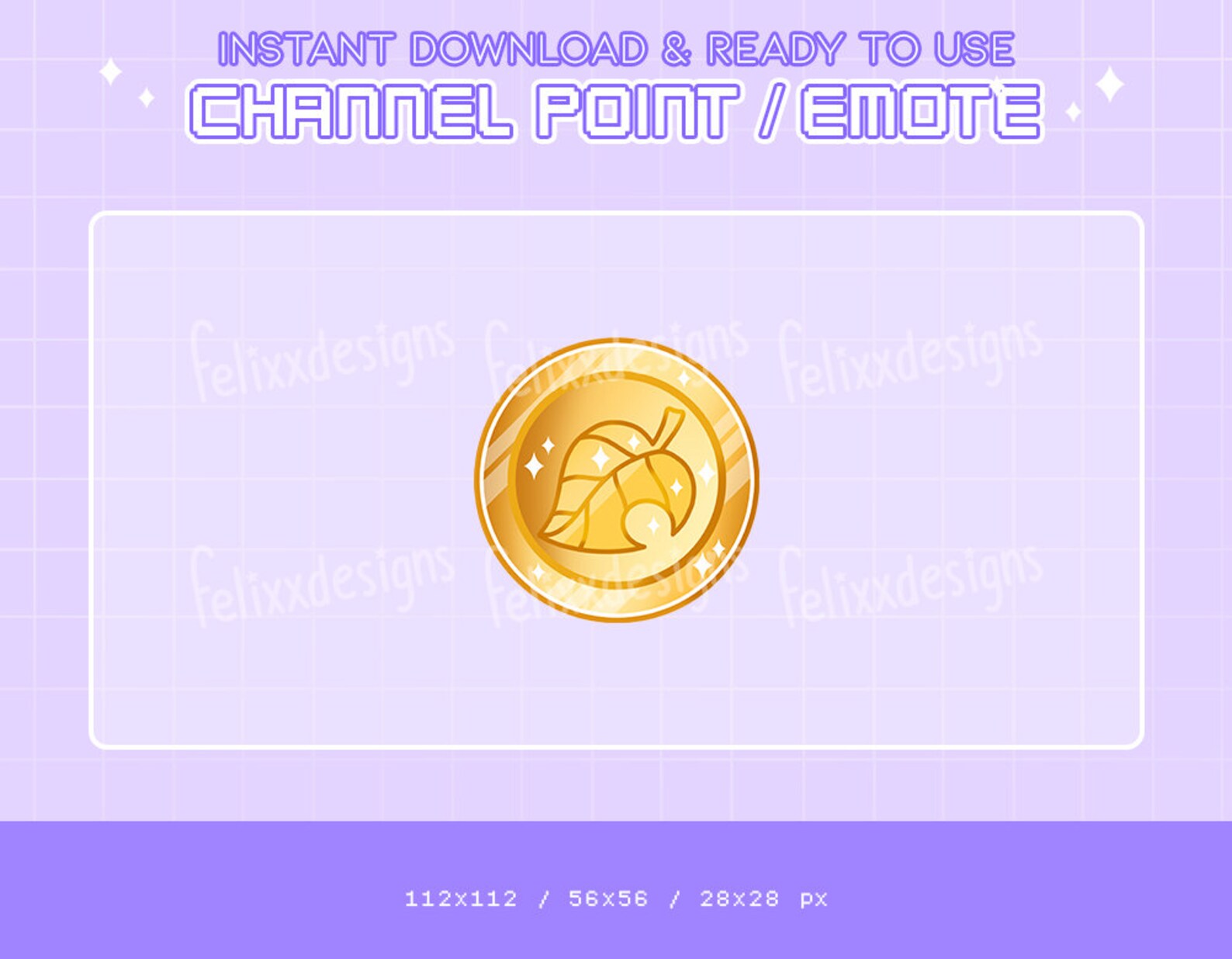 Point de chaîne Twitch Twitch Emote Badges de bits Feuille Pièce dor ...