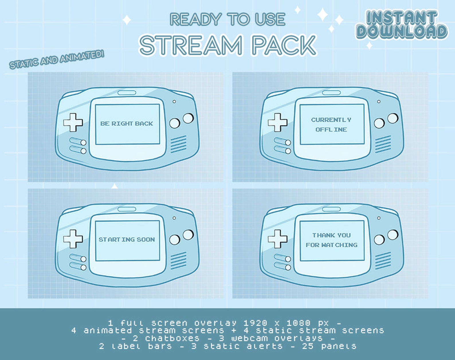 Retro Gameboy Advance Stream Pack Twitch Stream Pack Twitch Overlay ...