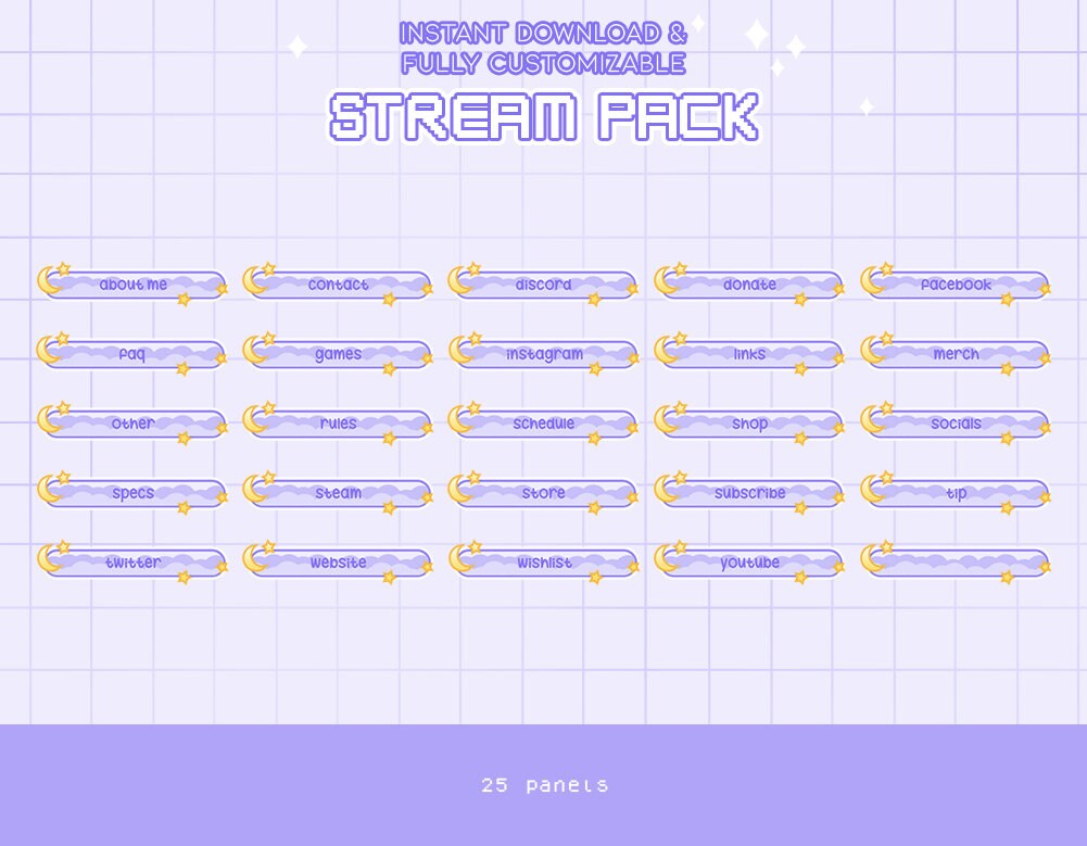 Purple Clouds Full Stream Overlay Twitch Stream Pack - Etsy