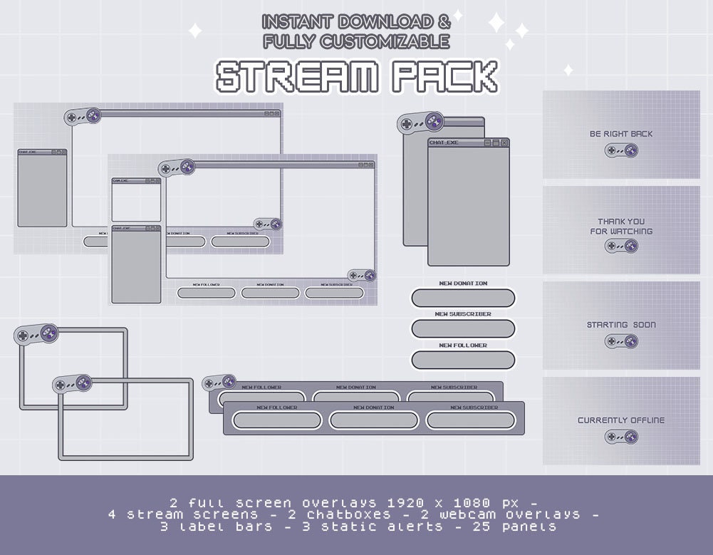 SNES Retro Twitch Overlay Pack Twitch Stream Pack Twitch - Etsy