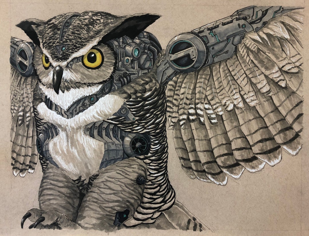 Biomechanical Steampunk Owl Robot - Etsy