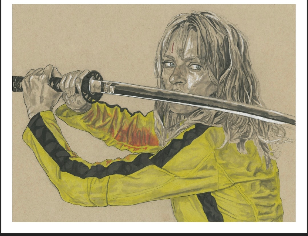 Kill Bill the Bride Uma Thurman Original Portrait - Etsy