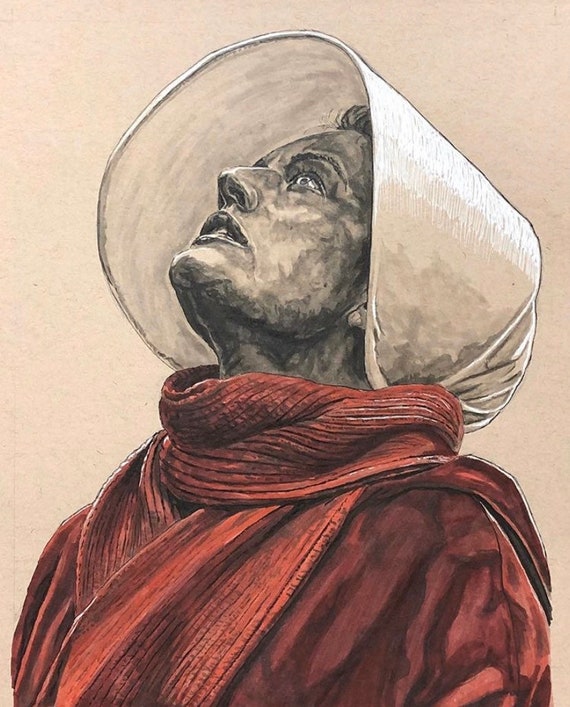 Handmaids Tale Offred June Original Portrait | Etsy