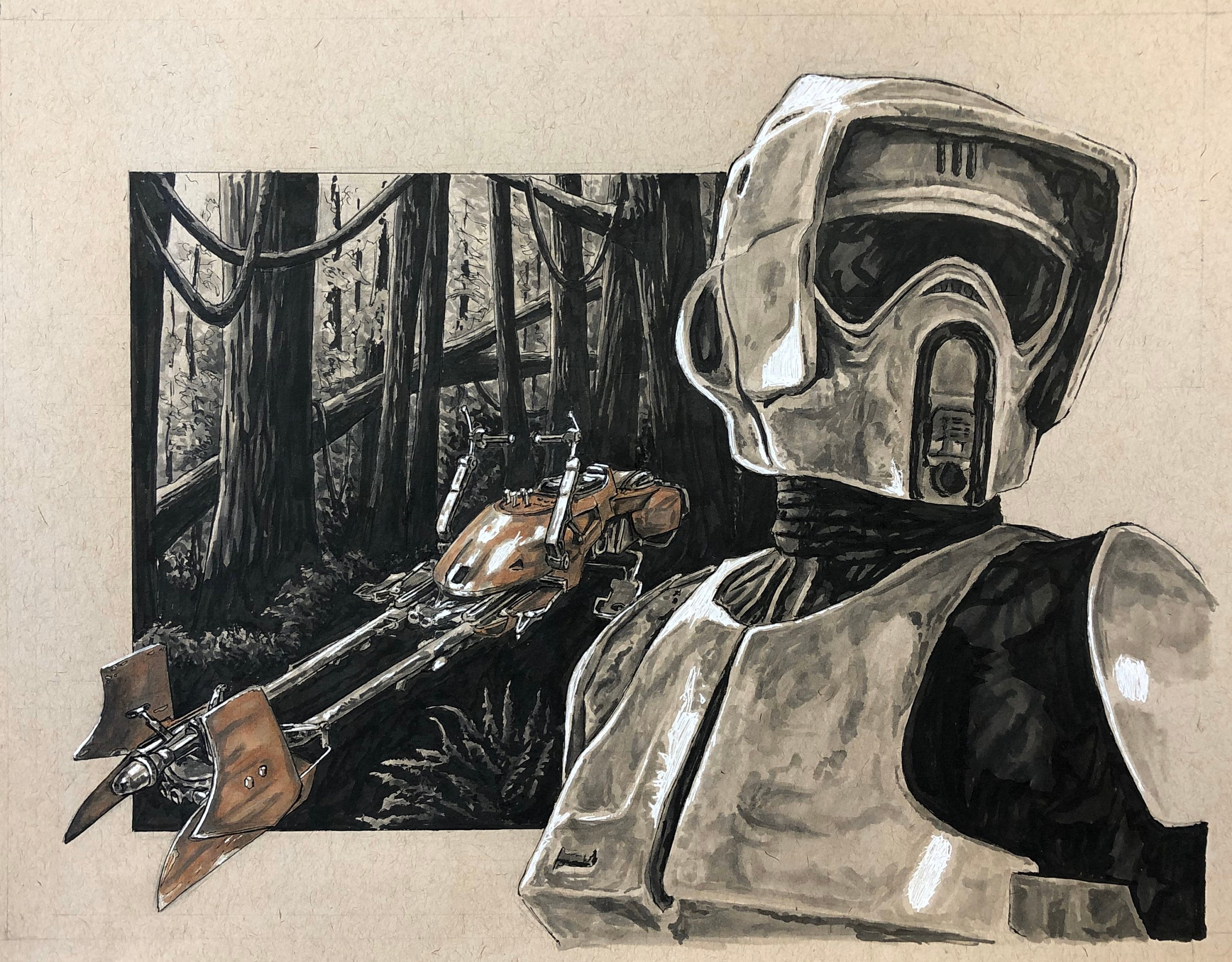 Scout Trooper Battle Art
