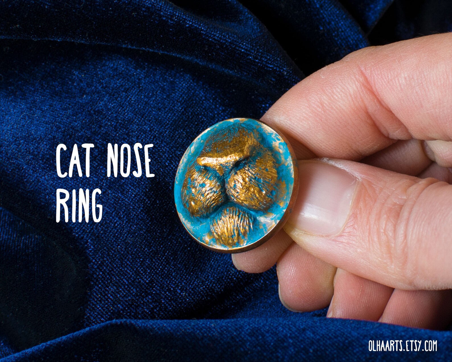 Golden Cat Nose Ring, Handmade Jewelry - Etsy