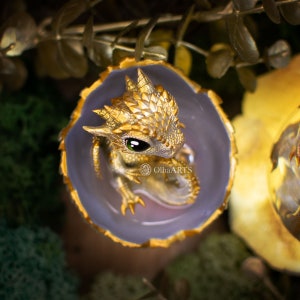 Dragon Hatchling, Cute Newborn Dragon in an Eggshell, Kawaii Figurine ...
