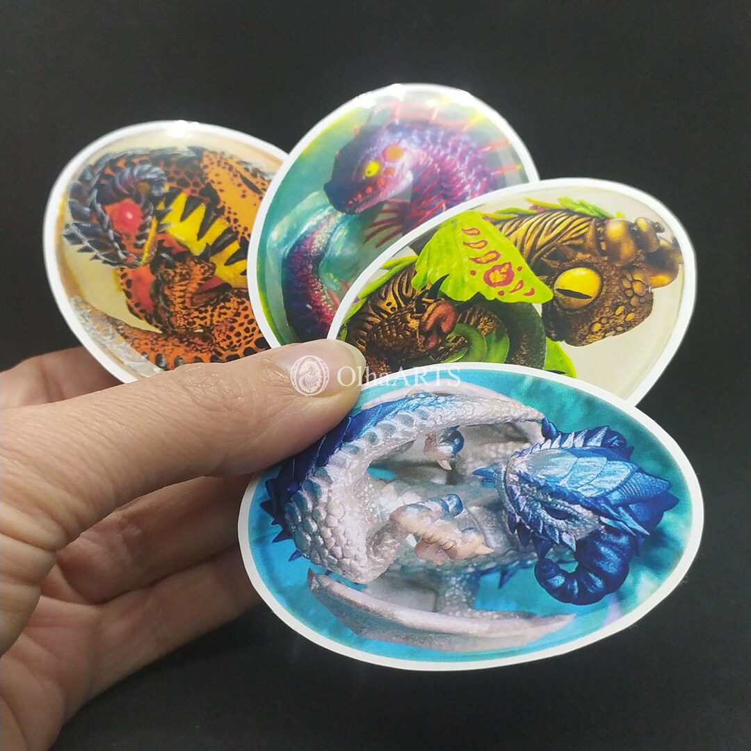 Set of 4 Stickers With Dragon Eggs, Vinyl Die Cut Sticker Pack - Etsy