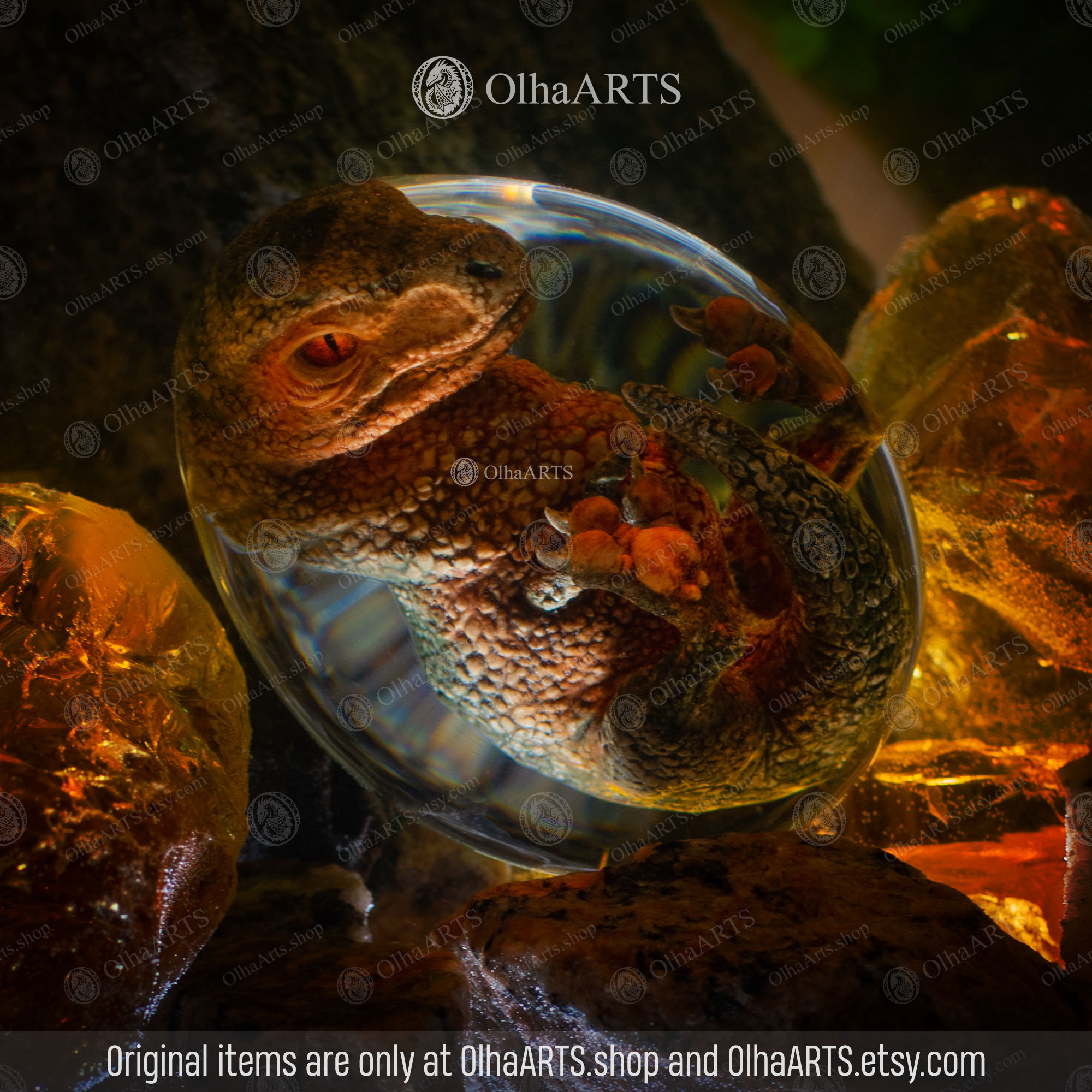 Tyrannosaurus Rex Egg With Realistic Dinosaur Embryo in Crystal Egg ...