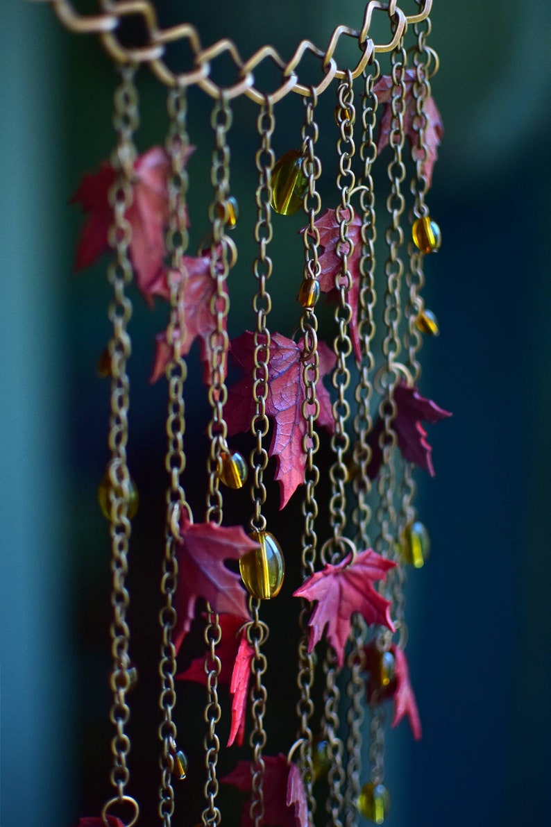 Weirwood Tree Choker Autumn Leaves Necklace Red Leaf Copper - Etsy