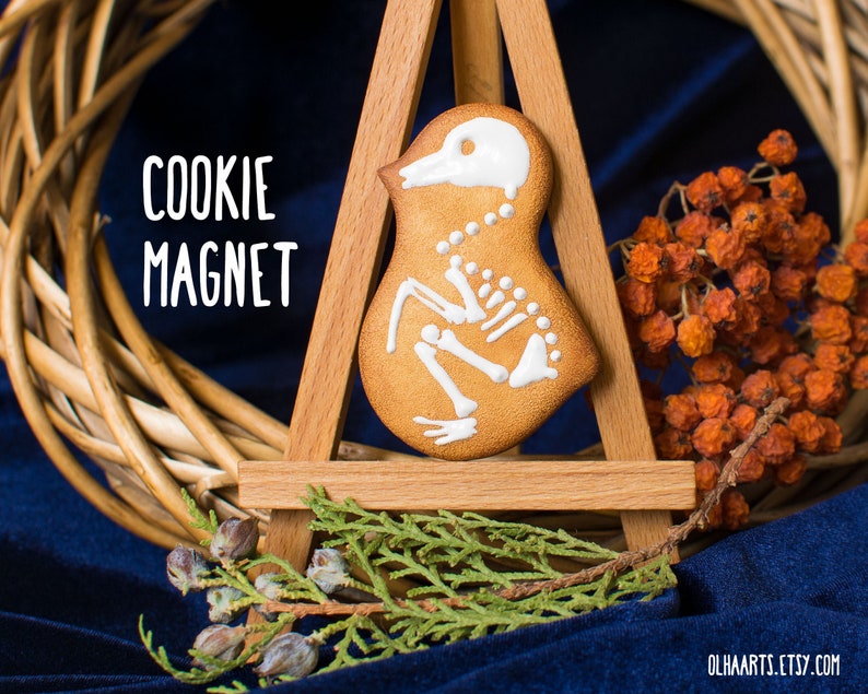 Halloween Cookie Magnet With Chicken Bones. Kitchen Office or - Etsy