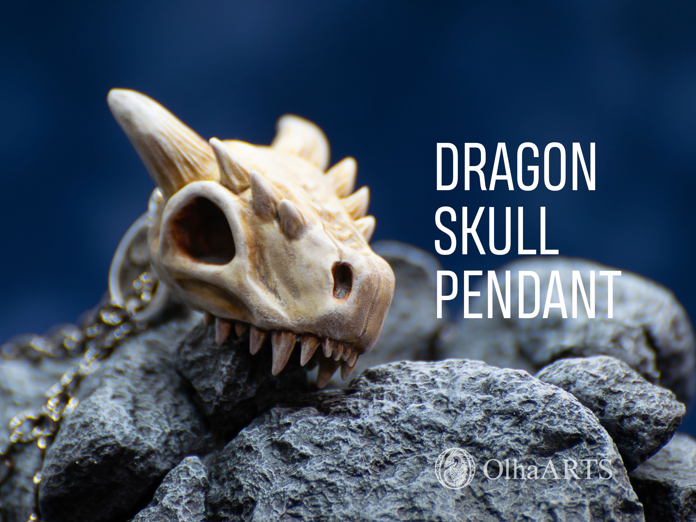 Dragon Skull Pendant Handmade of Polymer Clay - Etsy