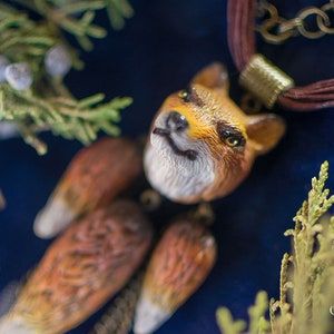 Three Tailed Fox Necklace Japanese Kitsune Realistic Animal - Etsy