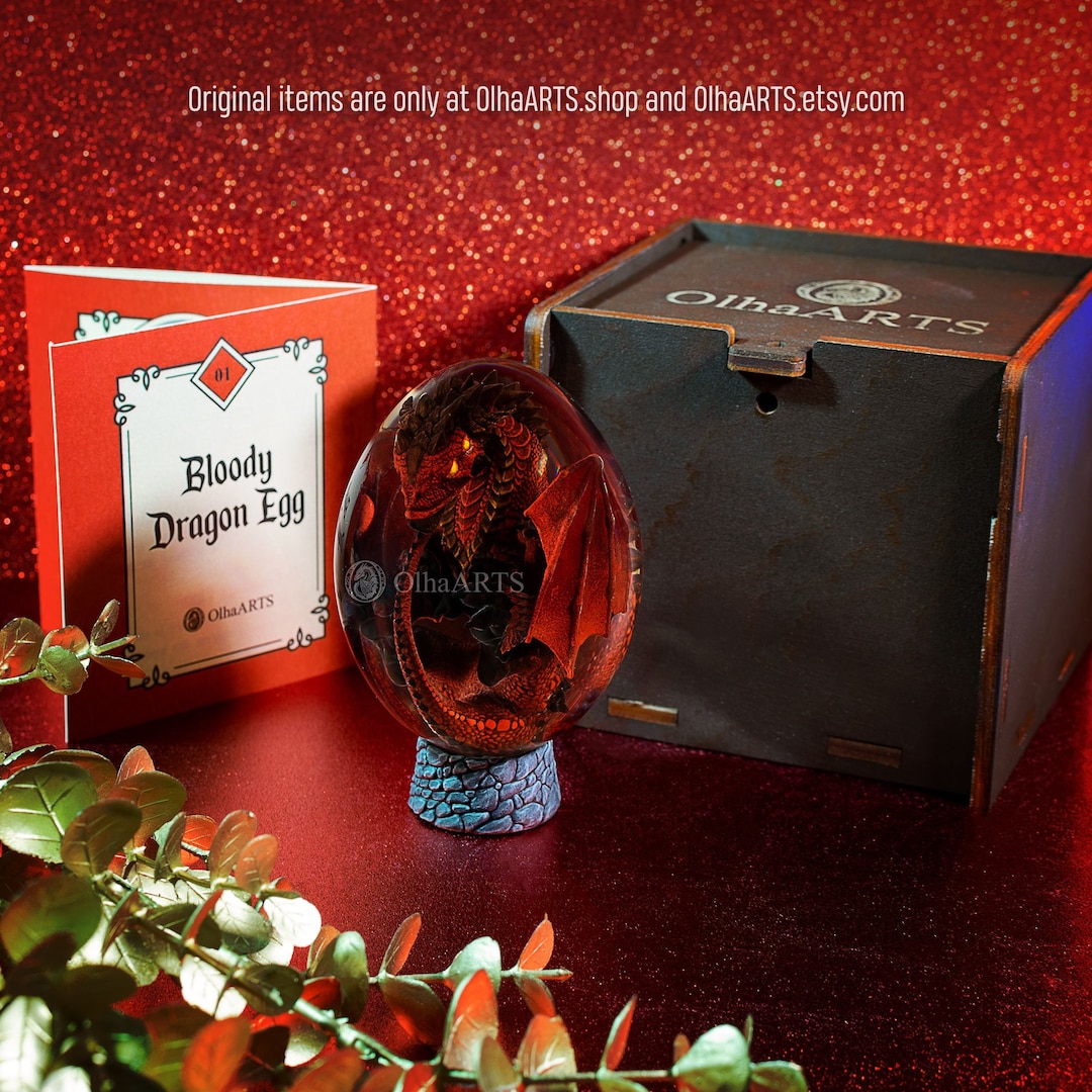 Bloody Dragon Egg, Original Dragon Egg With Red Baby Dragon Inside a ...