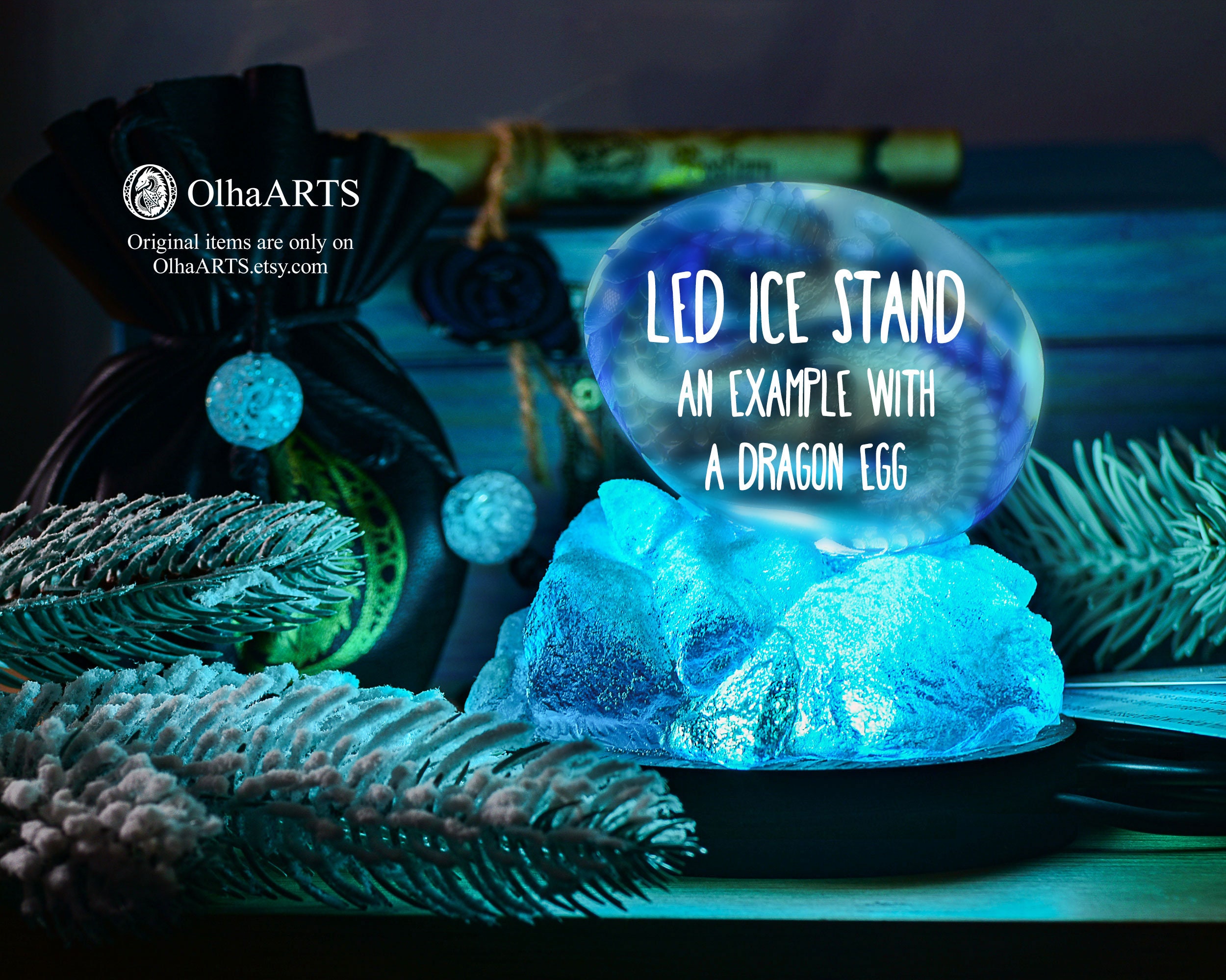 LED Ice Nest Decorative Egg Stand for Dragon Eggs or | Etsy