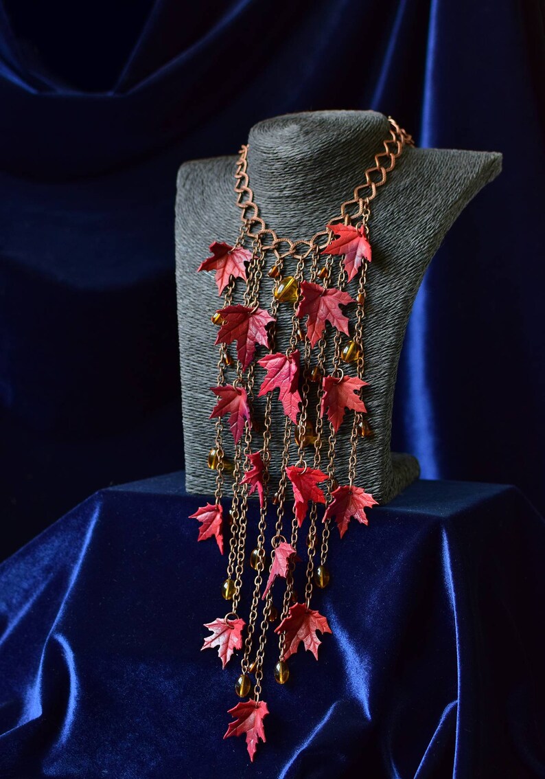 Weirwood Tree Choker Autumn Leaves Necklace Red Leaf Copper - Etsy