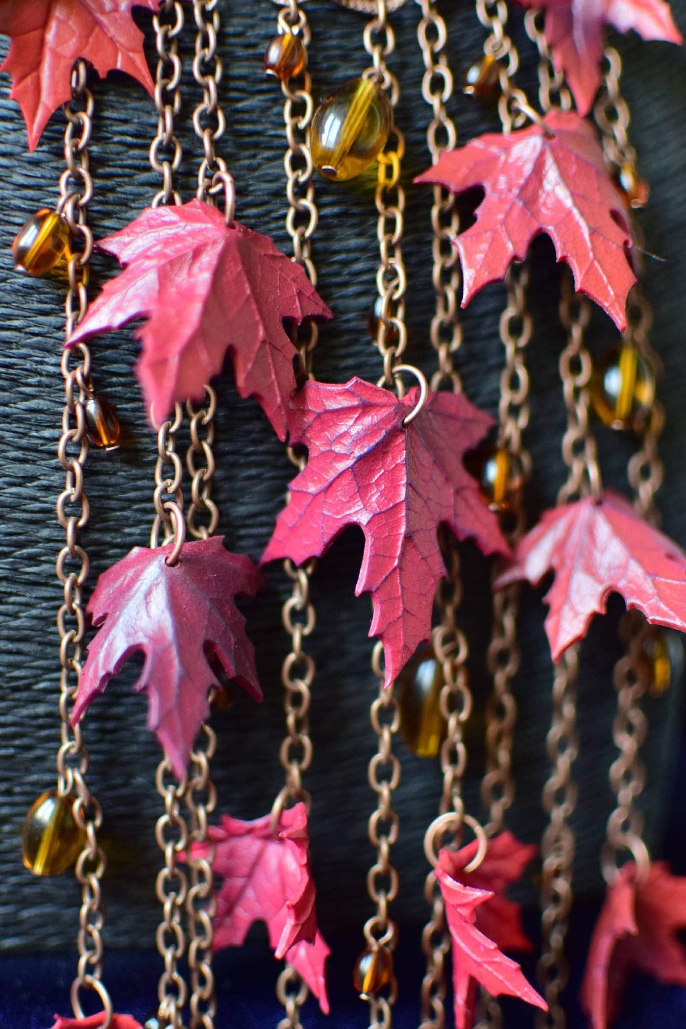 Weirwood Tree Choker Autumn Leaves Necklace Red Leaf Copper | Etsy