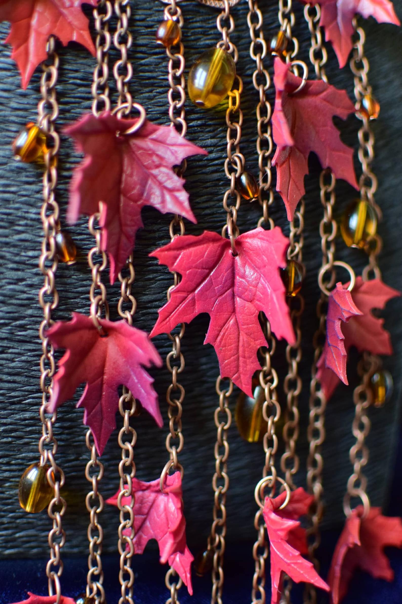Weirwood Tree Choker Autumn Leaves Necklace Red Leaf Copper | Etsy
