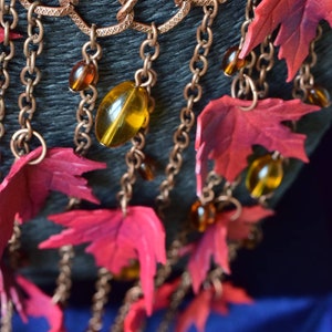 Weirwood Tree Choker, Autumn Leaves Necklace, Red Leaf, Copper Multi ...