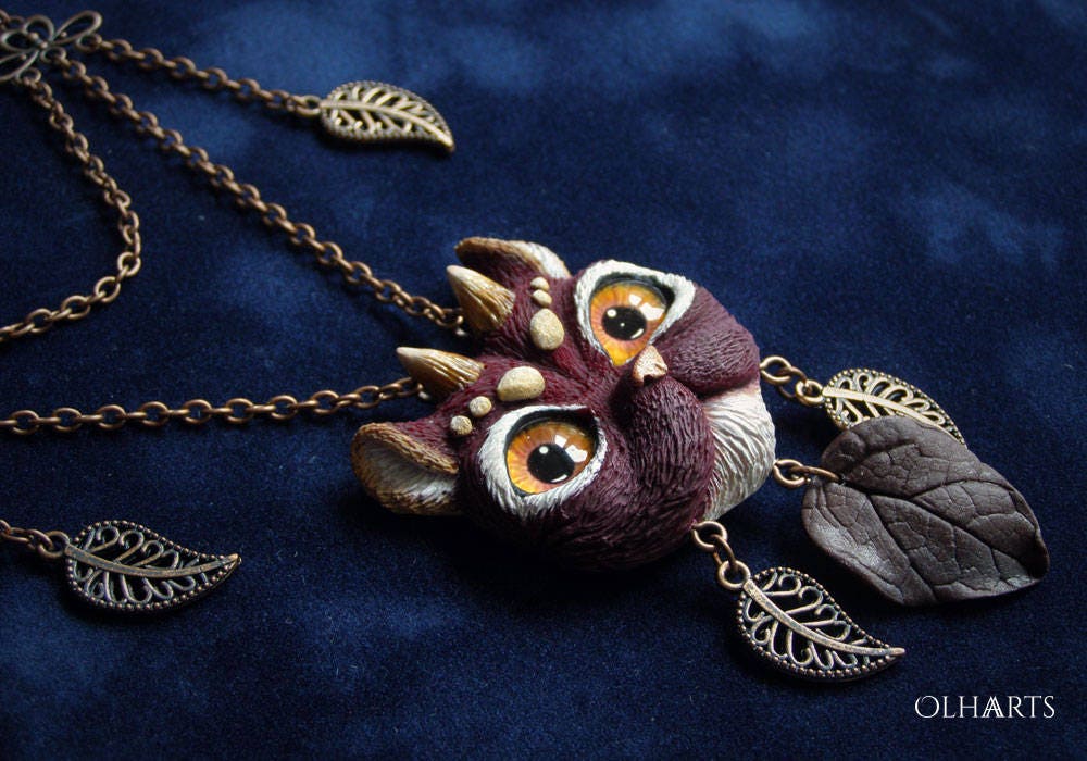 Gremlin Necklace Polymer Clay Little Animal Fantastic | Etsy