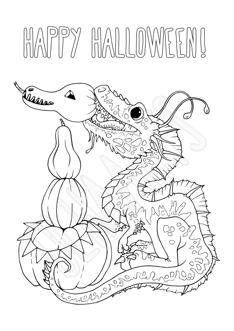 2 Dragons Printable Coloring Pages for Kids and Adults. - Etsy
