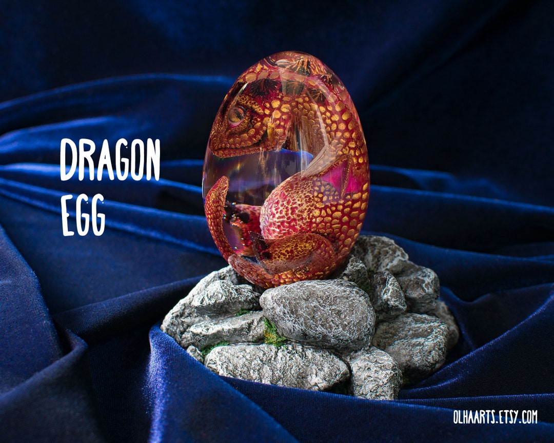 Red Dragon Egg, VIP Gift Set: Red and Gold Baby Dragon in Transparent ...