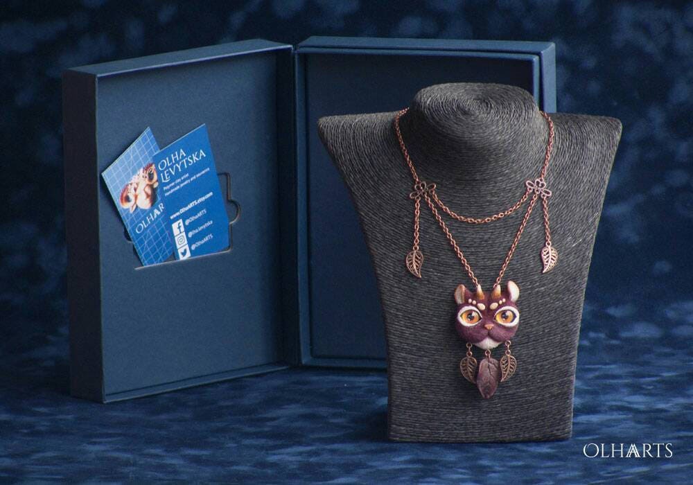 Gremlin Necklace Polymer Clay Little Animal Fantastic | Etsy