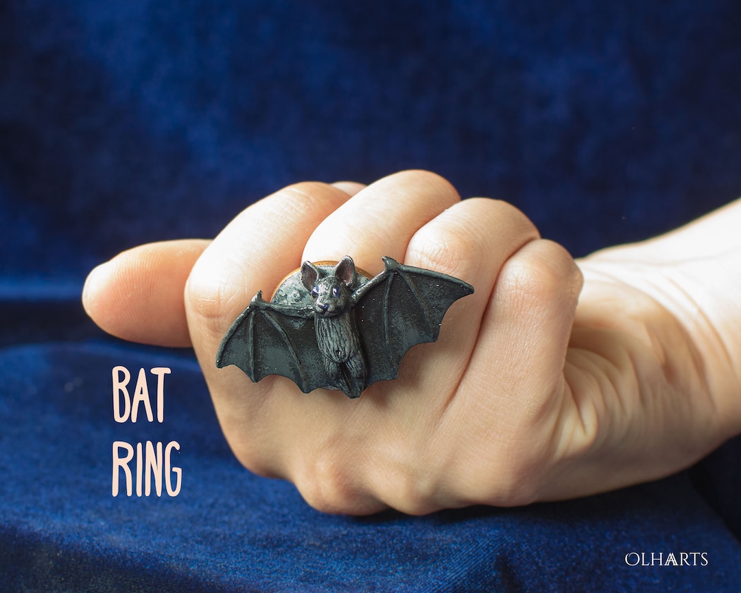 Flying Bat Ring, Halloween-accessoire voor heks, handgemaakte sieraden ...