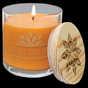 Personalized Laser Engraved Glass Candle With Wooden Lid Customized ...