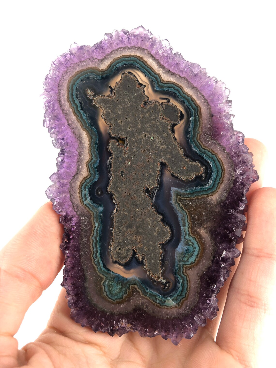 Huge 4.5" AA Quality Polished Stalactite Slice From Artigas, Uruguay ...