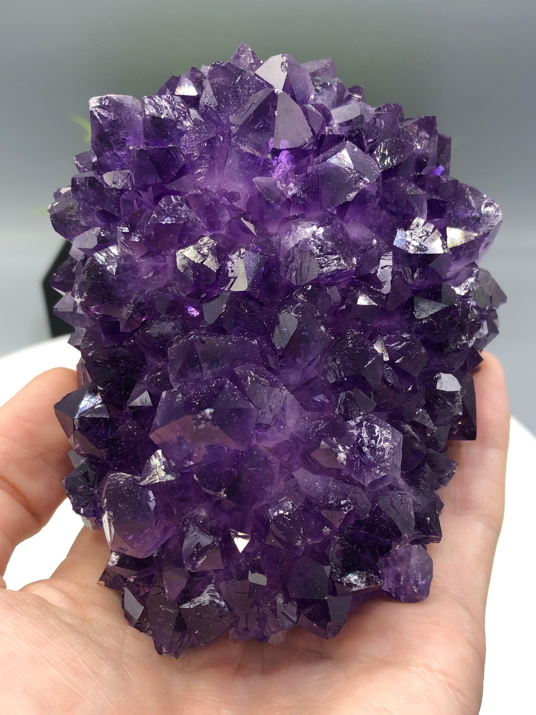 Gorgeous 5" Super AA Quality Amethyst Rosette Flower Formation W ...