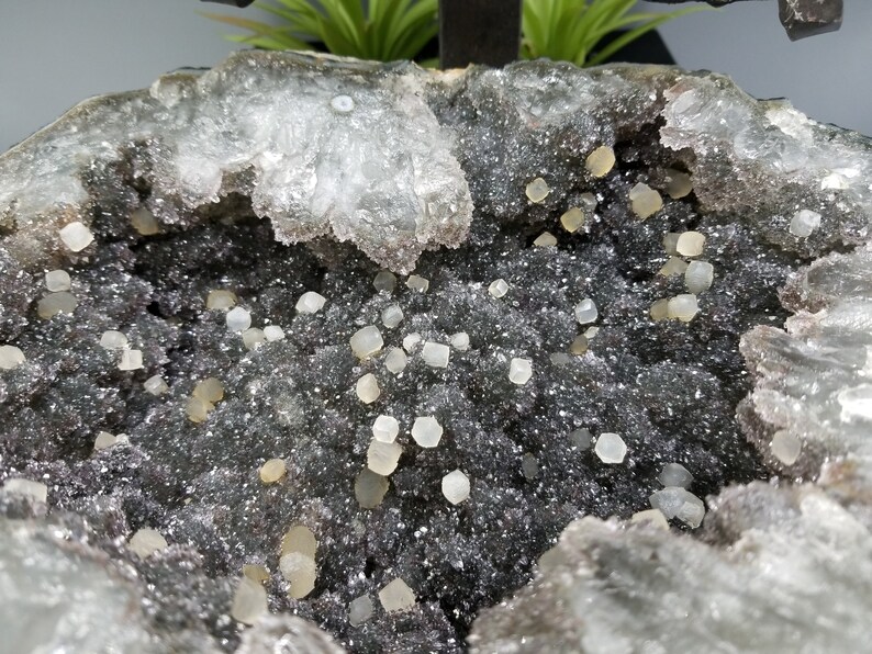 Museum Quality 41lb. Calcite Covered Blk Galaxy Geode Jewelry | Etsy