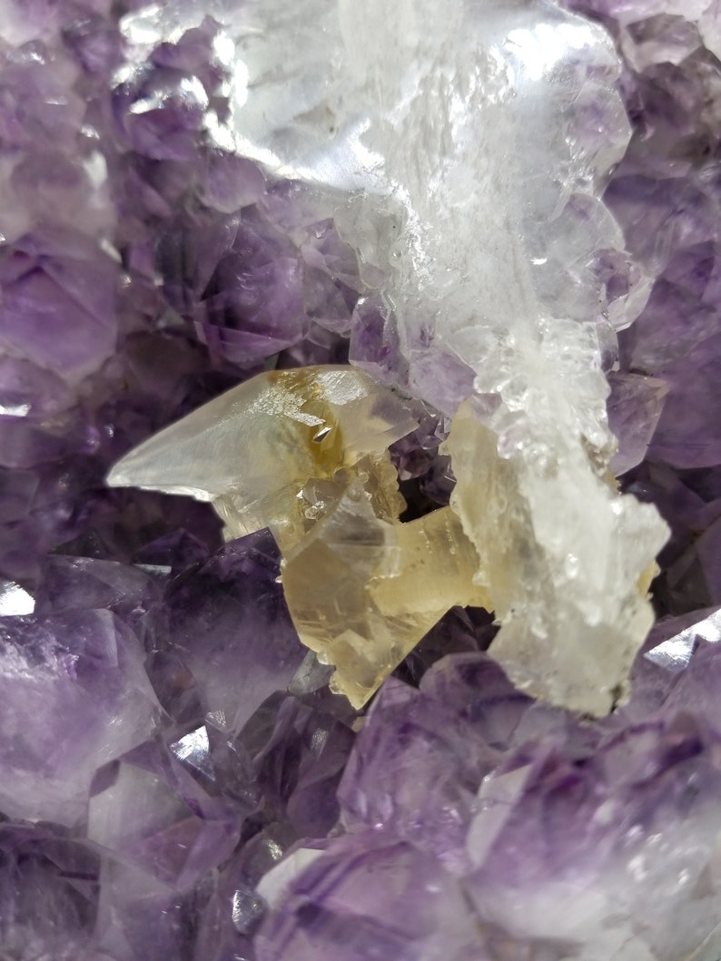 Rare XXL 19lb. Phantom Amethyst W/ Perfectly Terminated Calcite ...