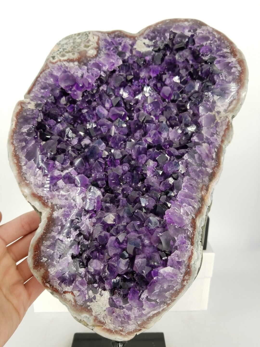 15" Tall, Super Extra AA Quality Amethyst Formation W/ Wrought Iron ...