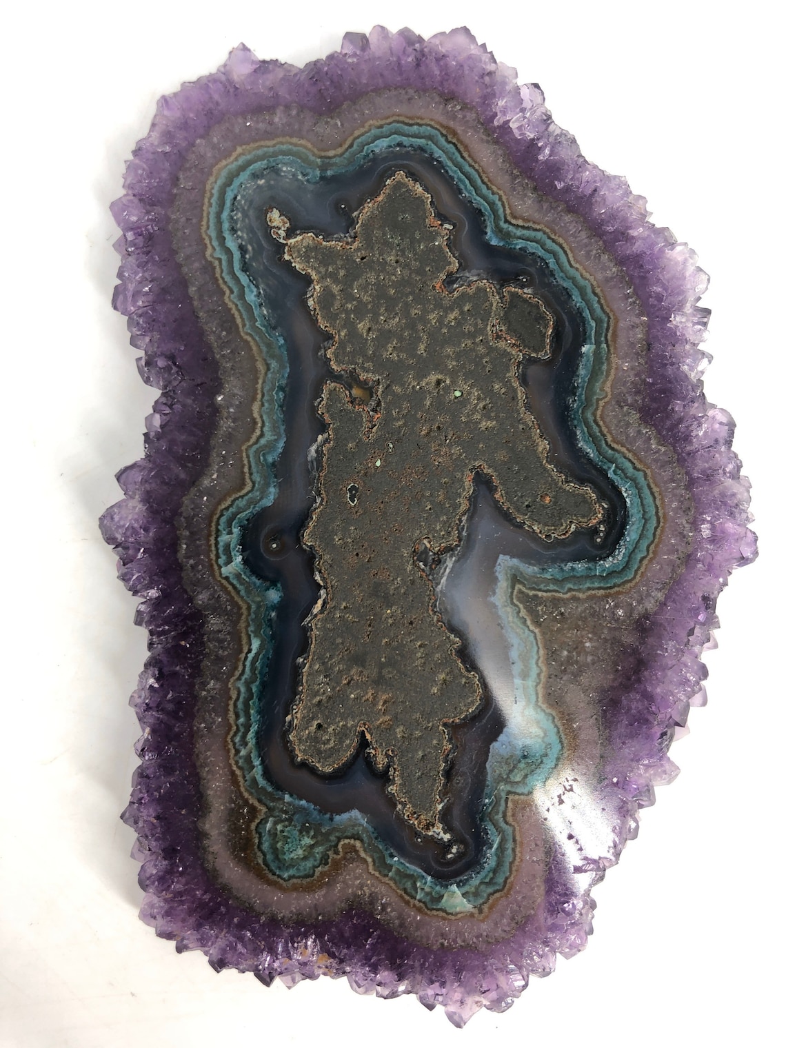 Huge 4.5" AA Quality Polished Stalactite Slice From Artigas, Uruguay ...