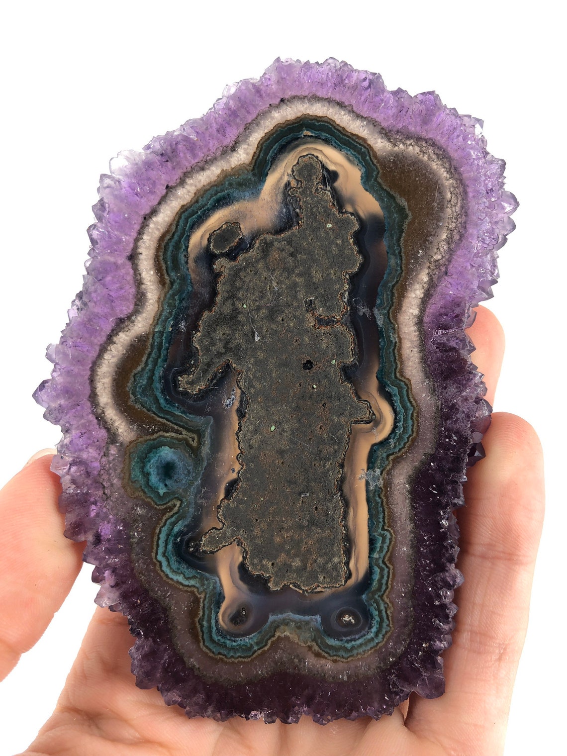 Huge 4.5" AA Quality Polished Stalactite Slice From Artigas, Uruguay ...