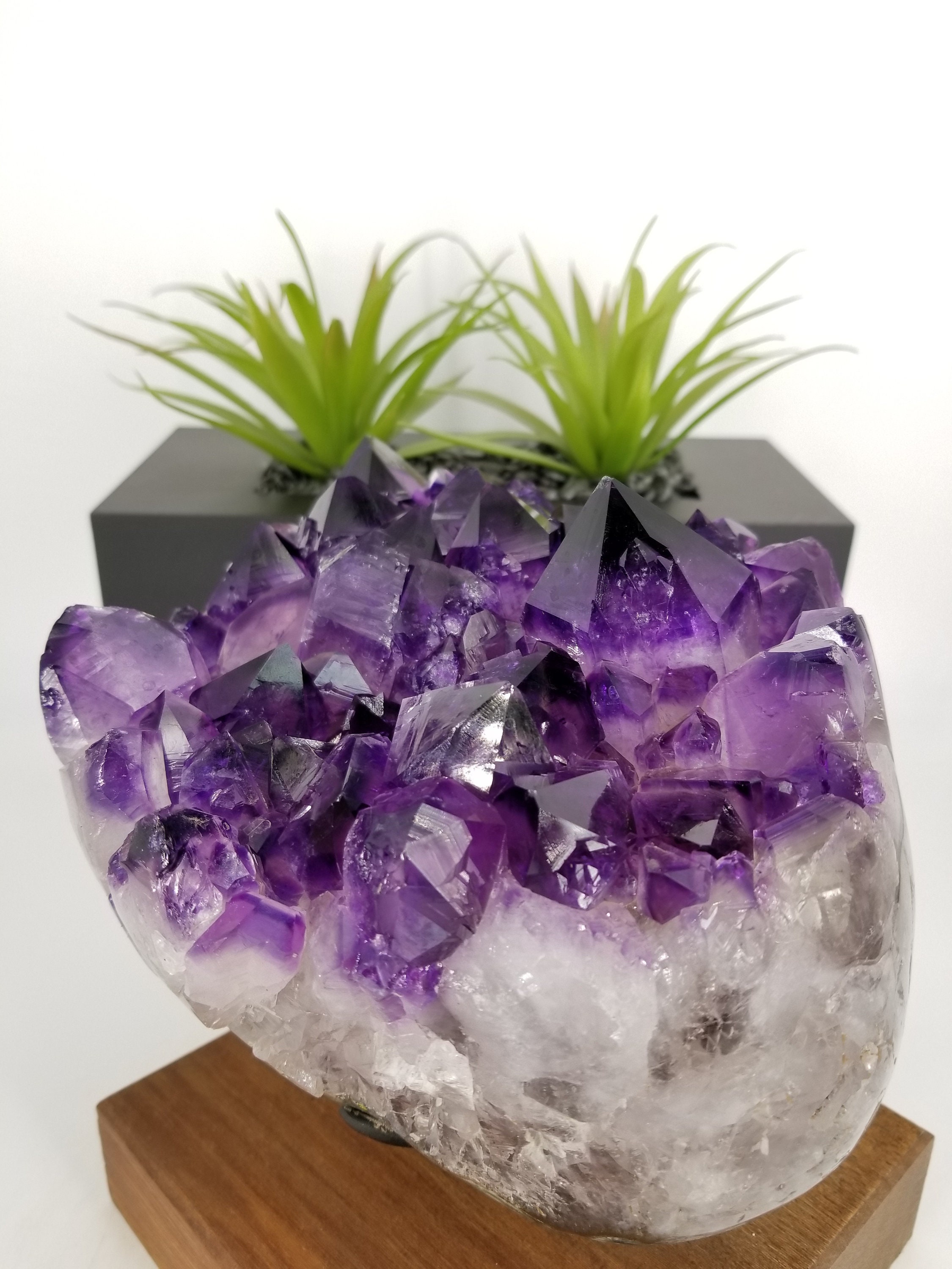 XL 8.8lb. Super Extra AA Quality Amethyst w/ Wood Base Las | Etsy